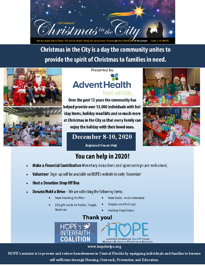 Christmas in the City – HOPE Helps