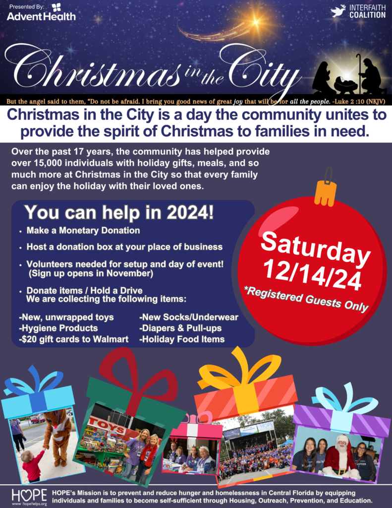 Christmas in the City – HOPE Helps